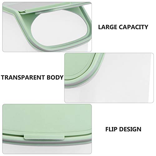 Cabilock Rice Storage Container Plastic Food Grain Holder Bin Dispenser Large Moisture Proof Household Cereal Bucket Tank Saver for Rice Flour Cereal Bread Pantry Organizer Green