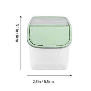 Cabilock Rice Storage Container Plastic Food Grain Holder Bin Dispenser Large Moisture Proof Household Cereal Bucket Tank Saver for Rice Flour Cereal Bread Pantry Organizer Green