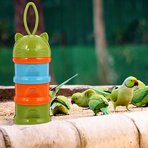 POPETPOP Bird Feeder Cups, Parrot Water Treat Box Cat Head Shaped Bird Food Storage Container for Travel Cage Carrier Backpack Accessories 2pcs