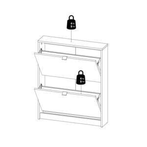 Tvilum, White Bright 2 Drawer Shoe Cabinet