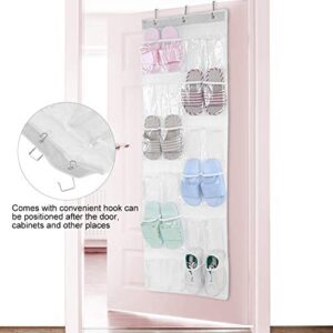 Alvinlite Hanging Shoe Organizer - Over The Door Shoe Organizer with 24 Mesh Large Pockets Door Shoe Rack for Men Women Kids Hanging Door Shoe Holder