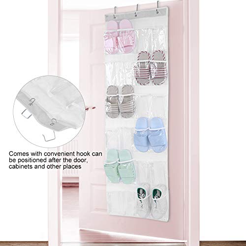 Alvinlite Hanging Shoe Organizer - Over The Door Shoe Organizer with 24 Mesh Large Pockets Door Shoe Rack for Men Women Kids Hanging Door Shoe Holder