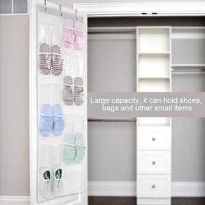 Alvinlite Hanging Shoe Organizer - Over The Door Shoe Organizer with 24 Mesh Large Pockets Door Shoe Rack for Men Women Kids Hanging Door Shoe Holder