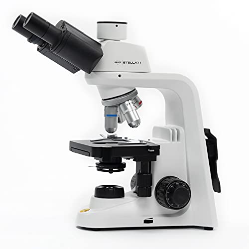 Swift Stellar 1-T Professional Lab Compound Microscope, 40X-2500X Magnification, Siedentopf Trinocular Head, Mechanical Stage, Ultra-Precise Focusing, Camera-Compatible, User and Eco-Friendly Design