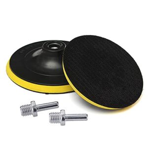 Yakamoz 2Pcs 5 Inch Hook and Loop Backing Pad Sanding Holder Polishing Backer Plate with M14 Thread to 8mm Adapter for Orbital Sander Buffer Polisher