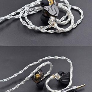 KZ Silver/Blue Hybrid (784 cores) Upgrade Cable, HiFi Earphone Audio Replacement Mixed Wire 3.5mm Compatile with C PIN