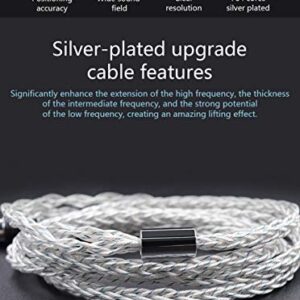 KZ Silver/Blue Hybrid (784 cores) Upgrade Cable, HiFi Earphone Audio Replacement Mixed Wire 3.5mm Compatile with C PIN