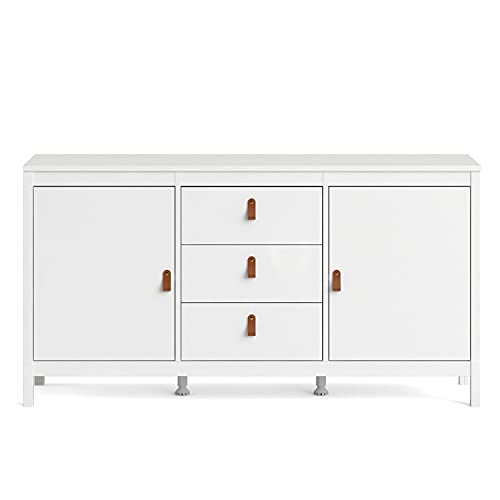 Tvilum, White Madrid 2 Door Sideboard with 3 Drawers