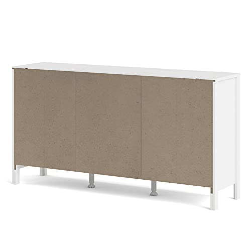 Tvilum, White Madrid 2 Door Sideboard with 3 Drawers