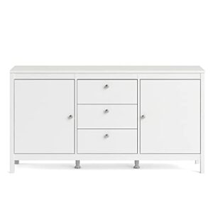 Tvilum, White Madrid 2 Door Sideboard with 3 Drawers