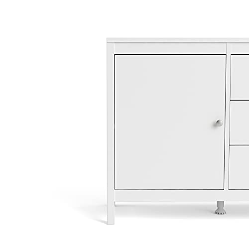 Tvilum, White Madrid 2 Door Sideboard with 3 Drawers