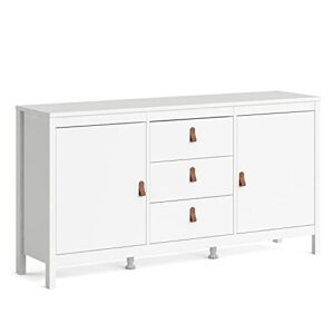 Tvilum, White Madrid 2 Door Sideboard with 3 Drawers