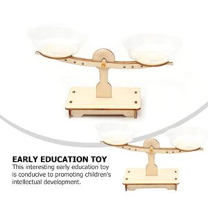 Baluue Wooden Balance Scale Toy Montessori Math Materials Preschool Educational Learning Development Toys for Children Students