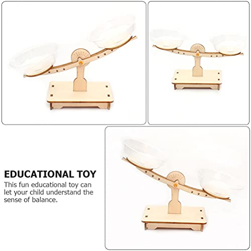 Baluue Wooden Balance Scale Toy Montessori Math Materials Preschool Educational Learning Development Toys for Children Students