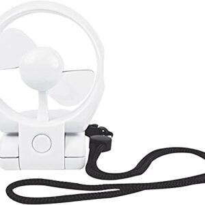 Mini Air cooling fold fan .3 speed control travel mini size hanging on the neck white