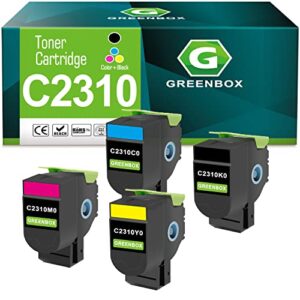 greenbox remanufactured toner cartridge replacement for lexmark c2310k0 c2310c0 c2310m0 c2310y0 high yield for mc2325adw mc2425adw mc2535adwe mc2640 c2325dw c2425dw (1 black 1 cyan 1 magenta 1 yellow)