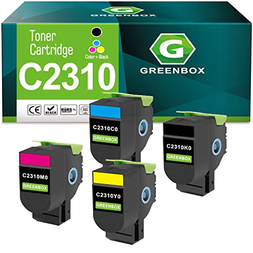 GREENBOX Remanufactured Toner Cartridge Replacement for Lexmark C2310K0 C2310C0 C2310M0 C2310Y0 High Yield for MC2325adw MC2425adw MC2535adwe MC2640 C2325dw C2425dw (1 Black 1 Cyan 1 Magenta 1 Yellow)