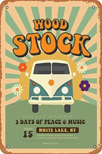 yuttz vintage metal sign-woodstock rock festival 1969-retro tin art wall decor for movie house bar pub 8x12inch