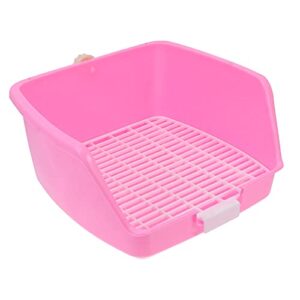 balacoo litter box for rabbit pink rabbit litter box toilet potty trainer litter bedding box for small animals rabbits bunny guinea pigs chinchilla ferret cage supplies large rabbit litter box