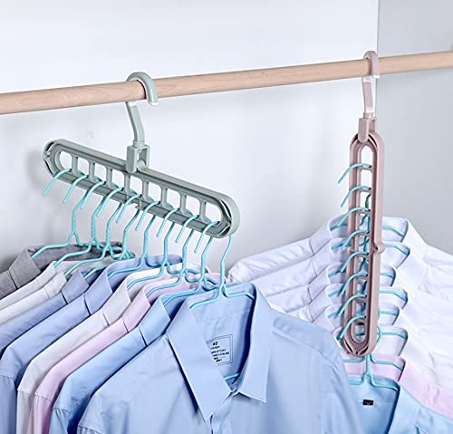 Magic Hanger Space-Saving Hanger Multifunctional Smart Wardrobe Magic Hanger Premium Wardrobe Clothing Stacking Hanger 9 Slots (Pack of 4)