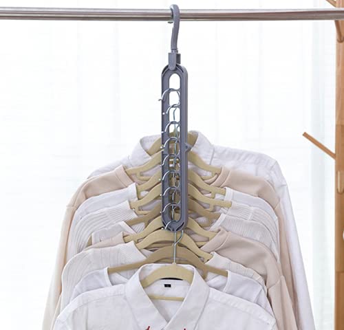 Magic Hanger Space-Saving Hanger Multifunctional Smart Wardrobe Magic Hanger Premium Wardrobe Clothing Stacking Hanger 9 Slots (Pack of 4)