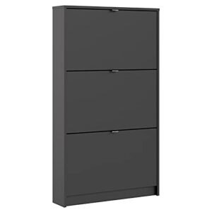 tvilum, black matte bright 3 drawer shoe cabinet