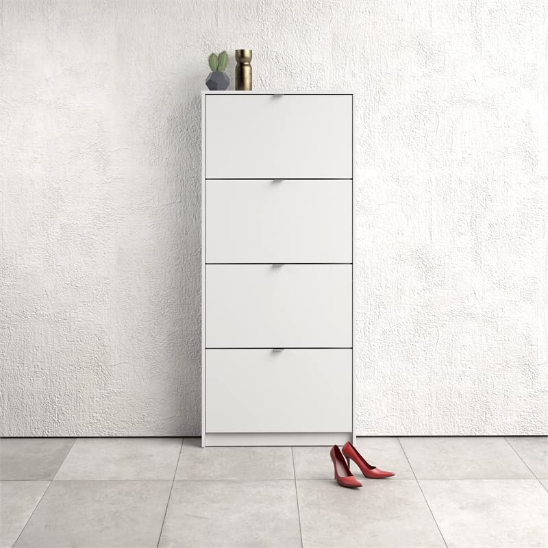 Tvilum, White Bright 4 Drawer Shoe Cabinet