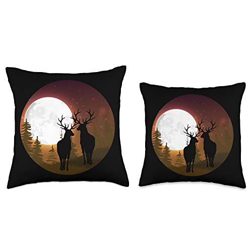 Fawn Wildlife Deer Forest Animal Moonlight Forest Animal Wildlife Nature Deer Throw Pillow, 18x18, Multicolor