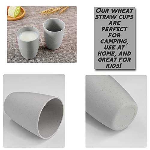 Wheat Straw Dinnerware Sets (16pcs) Grey-Unbreakable Microwave Safe-Lightweight Bowls, Cups, Plates Set-Reusable, Eco Friendly,Dishwasher Safe,Wheat Straw Plates,Wheat Straw Bowls, Cereal Bowls