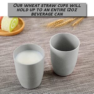 Wheat Straw Dinnerware Sets (16pcs) Grey-Unbreakable Microwave Safe-Lightweight Bowls, Cups, Plates Set-Reusable, Eco Friendly,Dishwasher Safe,Wheat Straw Plates,Wheat Straw Bowls, Cereal Bowls