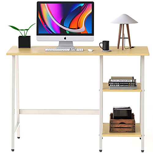 SHW Trestle Home Office Computer Desk, Oak