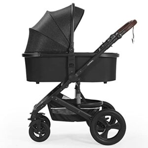 Newborn Infant Toddler Baby Stroller - Cynebaby 2 in 1 High Landscape Convertible Reversible Anti-Shock Bassinet Carriage Pram Stroller Add Cup Holder, Footmuff and Diaper Bag (Starry Night)