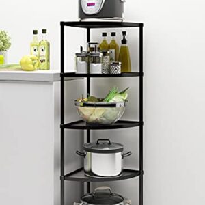 SHELF 5 Tier Kitchen Corner Shelf Rack Multi Layer Pot Rack for Organizer Cookware Stand Stainless Steel Shelves Holder