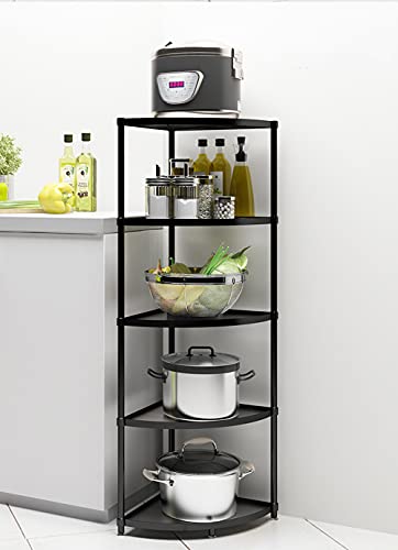 SHELF 5 Tier Kitchen Corner Shelf Rack Multi Layer Pot Rack for Organizer Cookware Stand Stainless Steel Shelves Holder