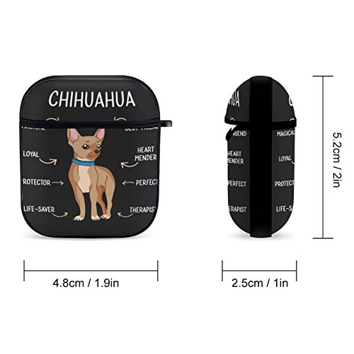 Proud Chihuahua Owner Airpods Case Cover for Apple AirPods 2&1 Cute Airpod Case for Boys Girls Silicone Protective Skin Airpods Accessories with Keychain