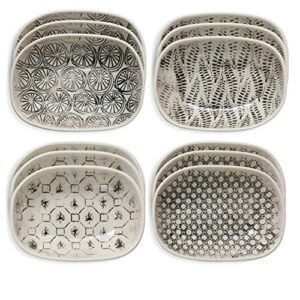 creative co-op set of 12, 5.5" l stoneware dish serveware, multi