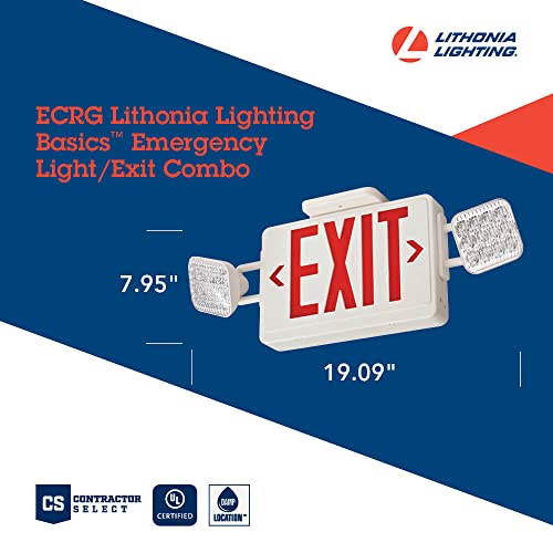 Lithonia Lighting ECRG Basics Emergency Light/Exit Combo with Remote Capacity, Square