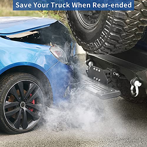 OEDRO Aluminum Towing Hitch Steps for Truck/Car/SUV Vehicles with 2" Hitch Receiver, Rear Bumper Guard Protector, Silver