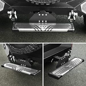 OEDRO Aluminum Towing Hitch Steps for Truck/Car/SUV Vehicles with 2" Hitch Receiver, Rear Bumper Guard Protector, Silver