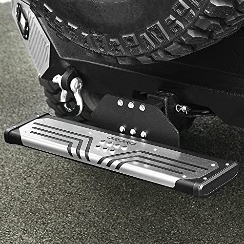 OEDRO Aluminum Towing Hitch Steps for Truck/Car/SUV Vehicles with 2" Hitch Receiver, Rear Bumper Guard Protector, Silver