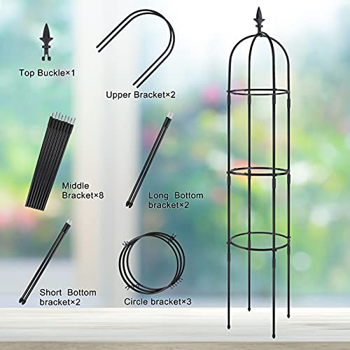 Garden Trellis for Climbing Plants Tower Obelisk Garden Trellis 6ft Tall Plant Support Vine Supports Plant Tower for Climbing Vines and Flowers Stands 1 Pack