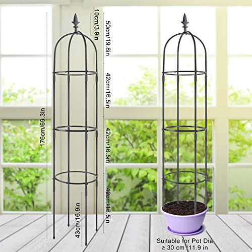 Garden Trellis for Climbing Plants Tower Obelisk Garden Trellis 6ft Tall Plant Support Vine Supports Plant Tower for Climbing Vines and Flowers Stands 1 Pack