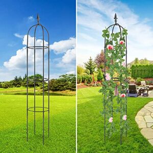 Garden Trellis for Climbing Plants Tower Obelisk Garden Trellis 6ft Tall Plant Support Vine Supports Plant Tower for Climbing Vines and Flowers Stands 1 Pack