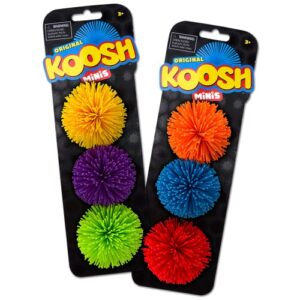 koosh minis 3-pack - the easy to catch, hard to put down ball! - fidget toy - for ages 3+ - individual colors may vary