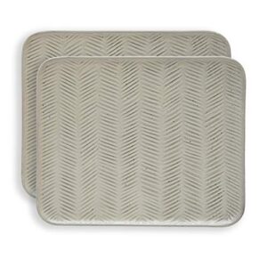 bloomingville debossed stoneware platter, reactive glaze, grey (each one will vary) dinnerware