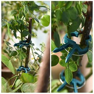 PERSZEN Plant Support Clips, 80 PCS Gentle Flower Plant Clamps for Supporting Vine Climbing Plants, Gardening Lever Loop Gripper Clips Help Stems Vines Grow Straight Upright, 2 Sizes in one Pack