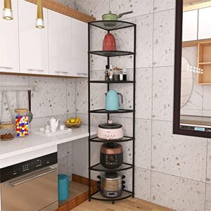 7-Tier Kitchen Corner Shelf Rack, Multi-Layer Pot Rack for Organizer Cookware Stand Stainless Steel Shelves Holder