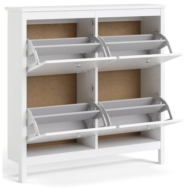 Tvilum, White Madrid 4 Drawer Shoe Cabinet