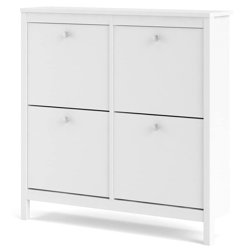 Tvilum, White Madrid 4 Drawer Shoe Cabinet