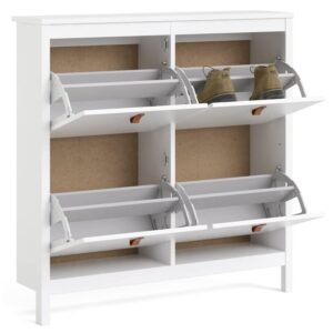 Tvilum, White Madrid 4 Drawer Shoe Cabinet